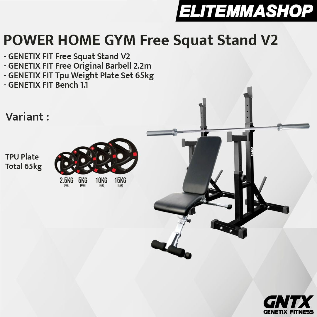 POWER HOME GYM GENETIX FREE SQUAT STAND V2 – ELITE